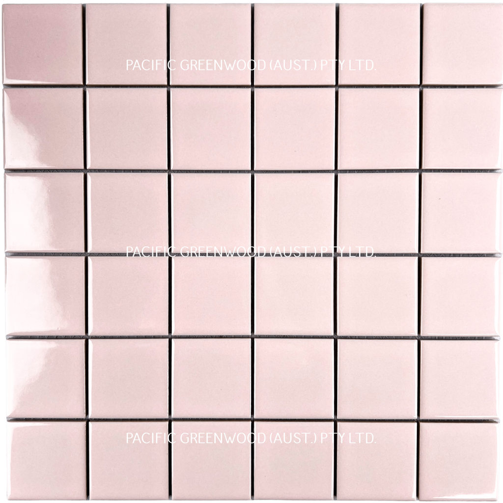 PGG3029 Blush Pink Gloss Porcelain Glazed 48x48mm Square Mosaic Tile ...